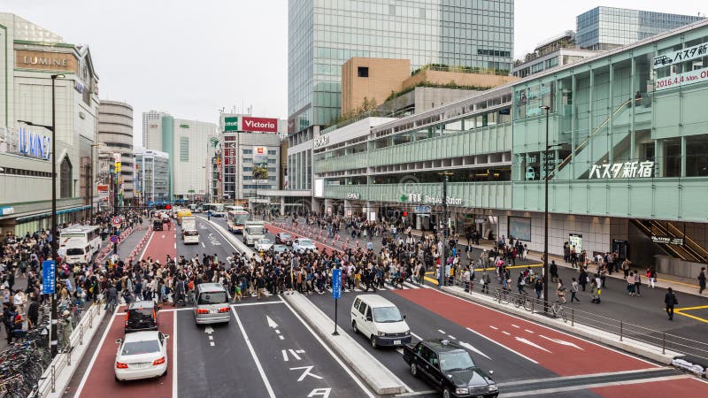 People For Street Crossing At Shinjuku Express Bus Terminal Editorial Photo Image Of