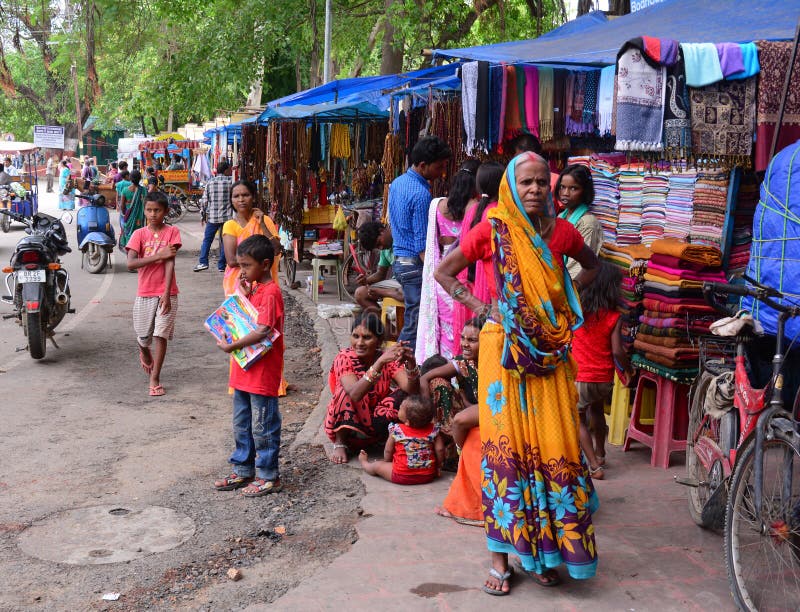 People at the Street Market in Agra, India Editorial Photography ...