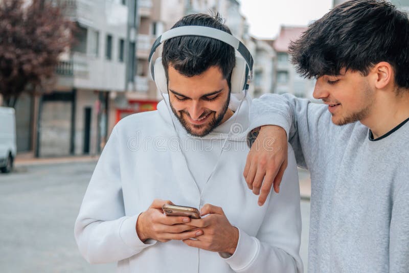 People in the Street with Mobile Phone Stock Image - Image of media ...