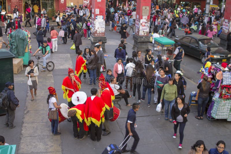 People in the Streets of Lima Editorial Stock Photo - Image of town ...