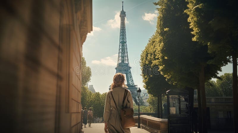 People in the Streets of Paris - Scene with Eiffel Tower - Made with ...