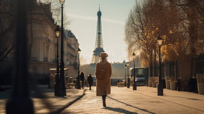People in the Streets of Paris - Scene with Eiffel Tower - Made with ...