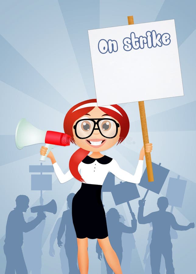 People on strike stock illustration. Illustration of announcement ...
