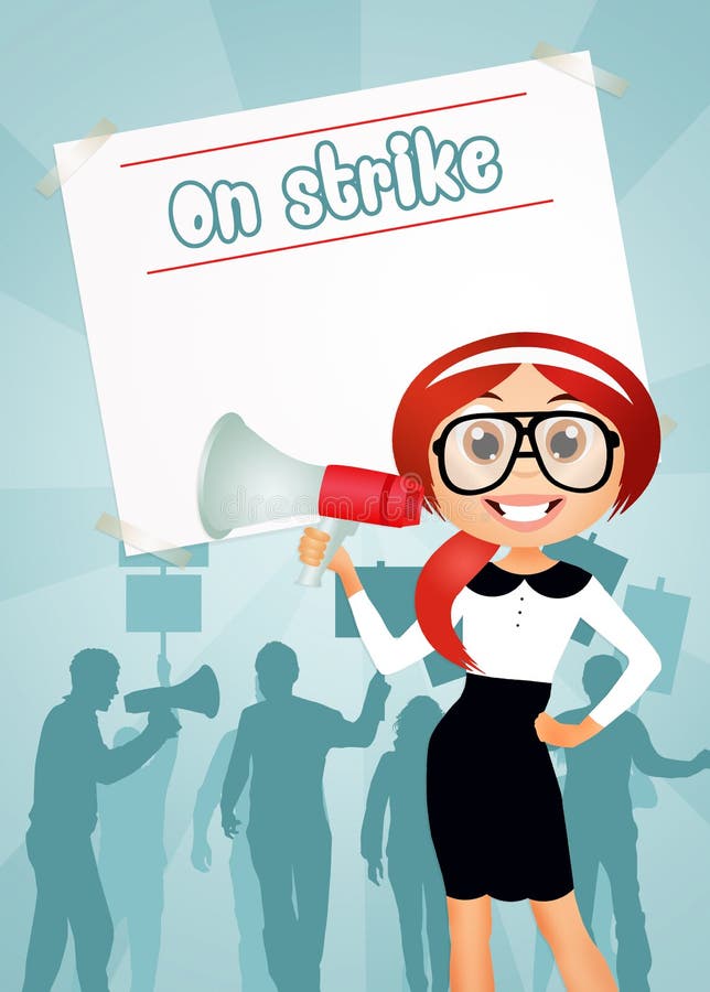 People on strike stock illustration. Illustration of announcement ...