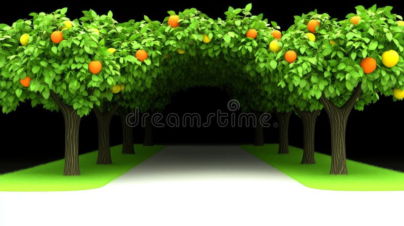 People Stroll Along a Stone Path Lined with Colorful Trees in a Park ...