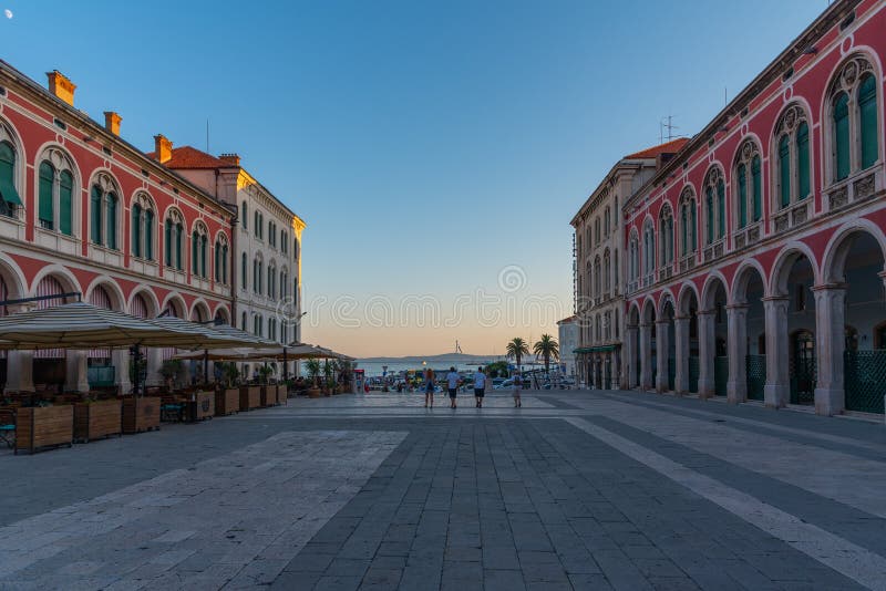 People Strolling at the Republic Square in Split, Croatia Editorial ...