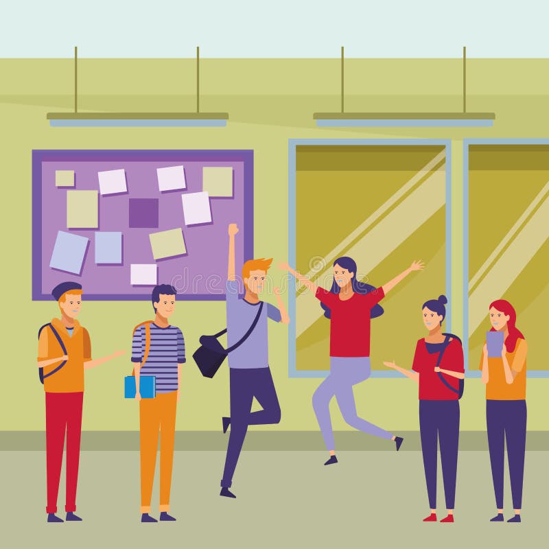 People Group Students Celebration University Stock Vector ...