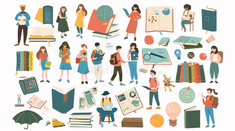 Diverse People Studying Together with Education and Knowledge Concept ...