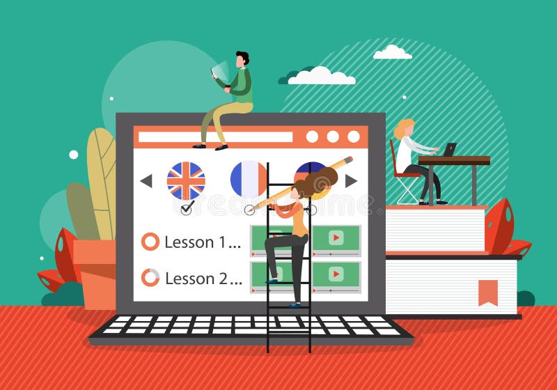 English Courses Cartoon Stock Illustrations – 741 English Courses ...