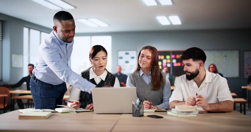 People Studying Knowledge in Classroom Indoors Stock Photo - Image of ...