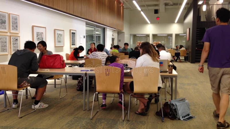 People Studying in the Reading Room of National Library Timelapse Stock ...