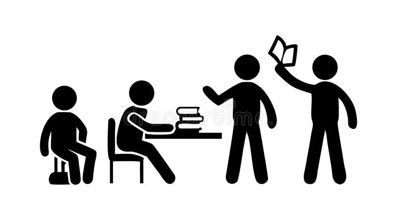 People Studying Teamwork Icon for Education Collaboration, Vector ...