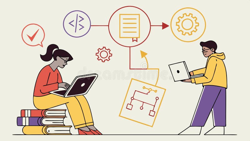 People Studying Together, Learning and Education Scene Vector Design ...