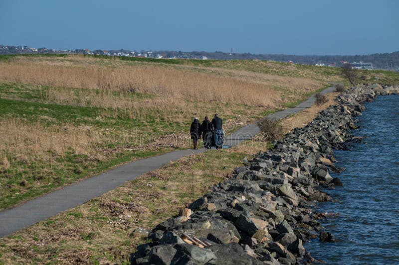 People on a Sunday Walk by the Sea.. Stock Image - Image of seascape ...
