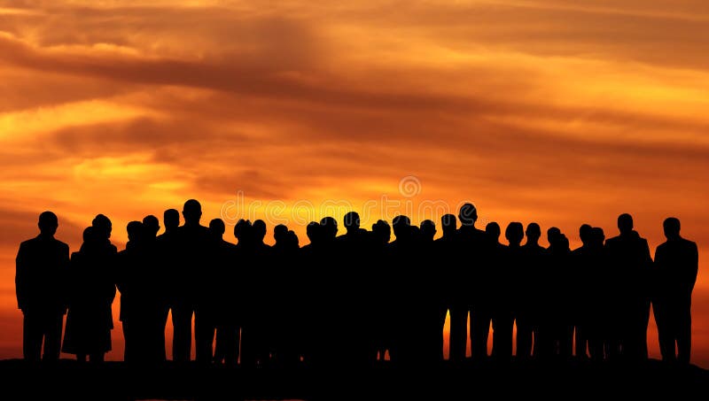 People at sunset stock photo. Image of silhouette, cloud - 23769644