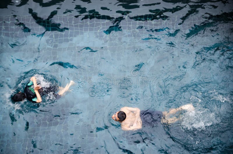 People swim in the pool stock photo. Image of sportswoman - 78244034