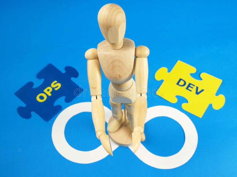 People Symbols and Puzzles with Devops Words. DevOps Stock Photo ...