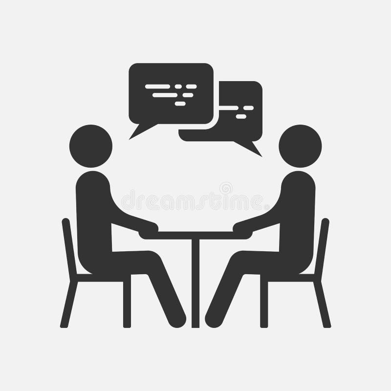 Two People Talking Table Icon Stock Illustrations – 363 Two People ...