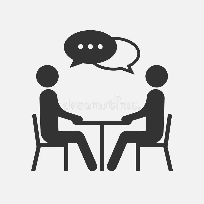 People at a Table Talking, Icon Isolated on White Background. Vector ...
