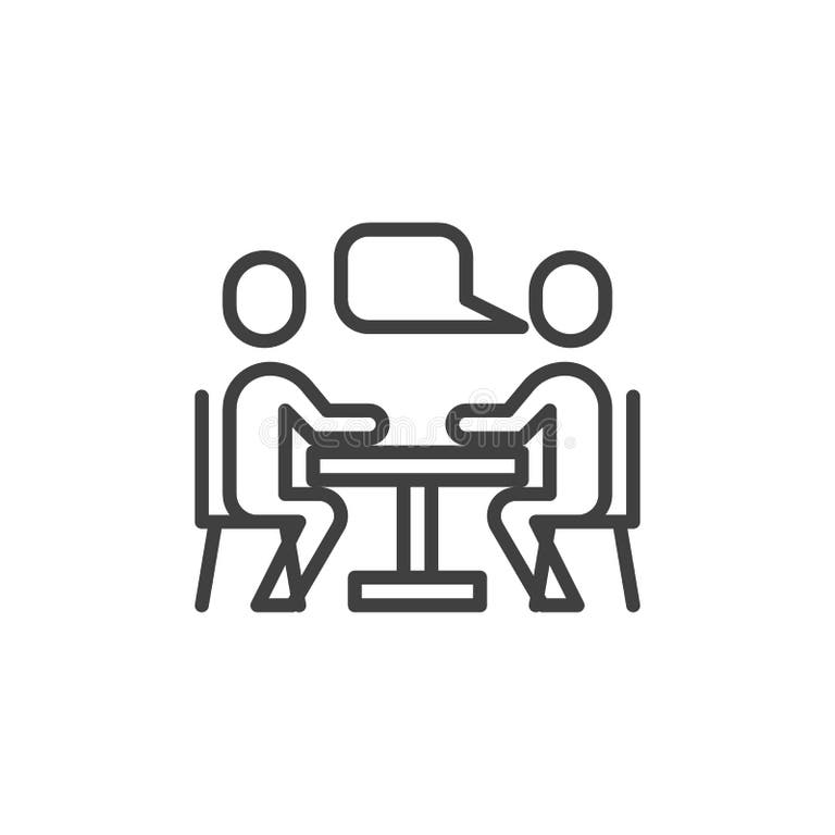 Two People Talking Table Icon Stock Illustrations – 350 Two People ...