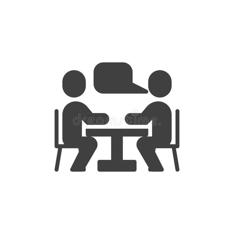 Two People Talking Table Icon Stock Illustrations – 363 Two People ...