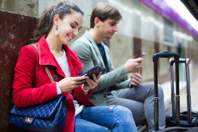 People with Tablet at Metro Stock Image - Image of male, journey: 79372473
