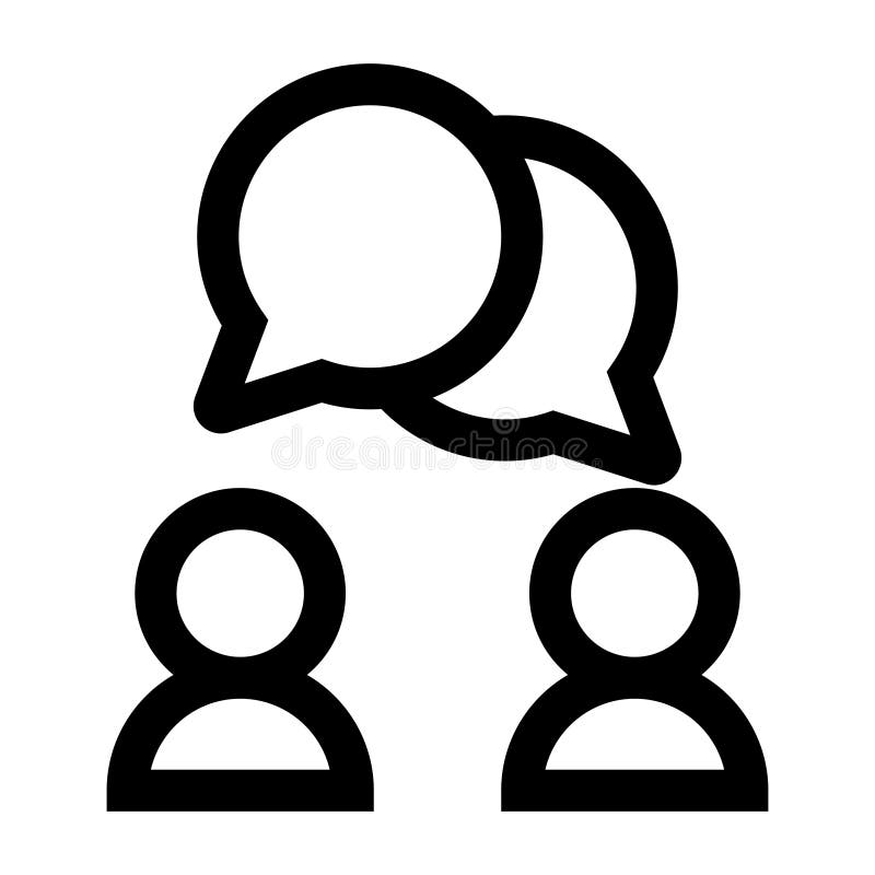 People Talk Icon Line Isolated on White Background. Black Flat Thin ...