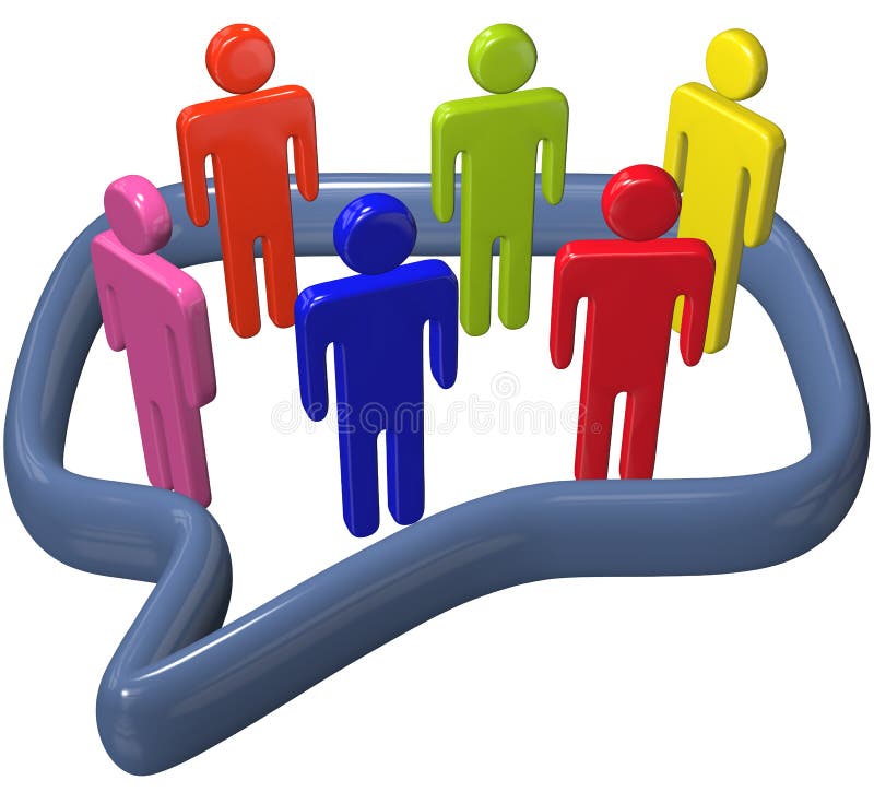 People Talk Inside 3D Social Media Speech Bubble Stock Illustration ...