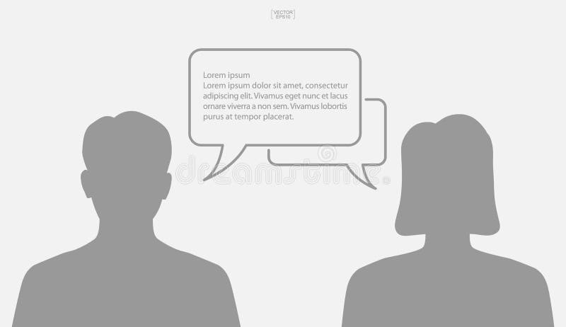 People Talking with Bubble Sign Area for Copy Space. Human Thinking ...