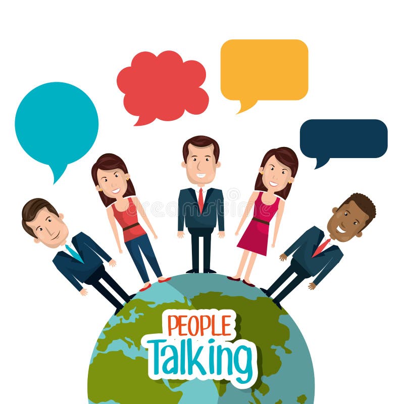 People talking design stock illustration. Illustration of ...