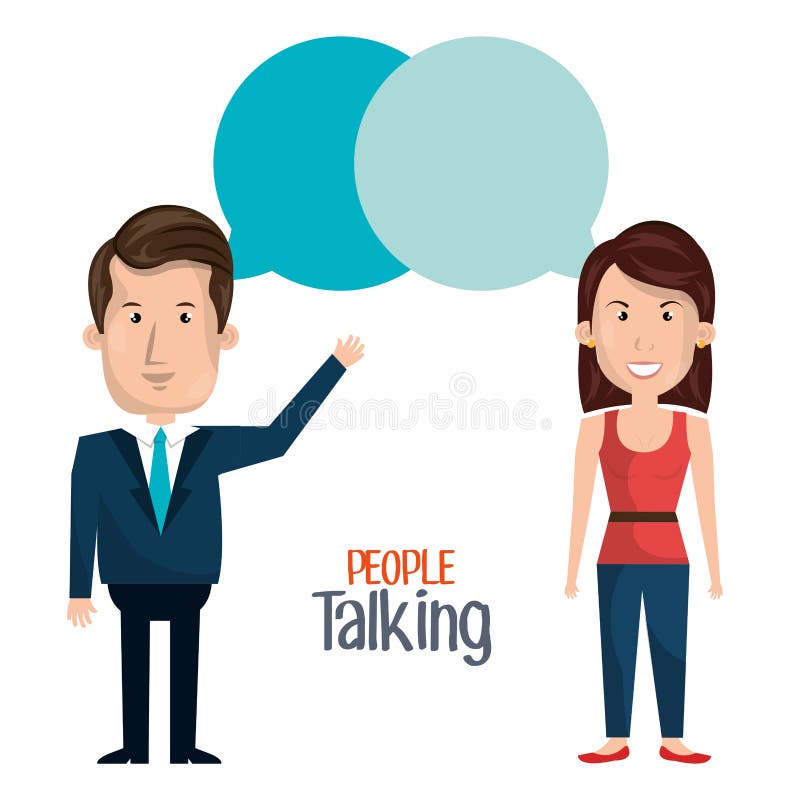 People talking design stock illustration. Illustration of business ...