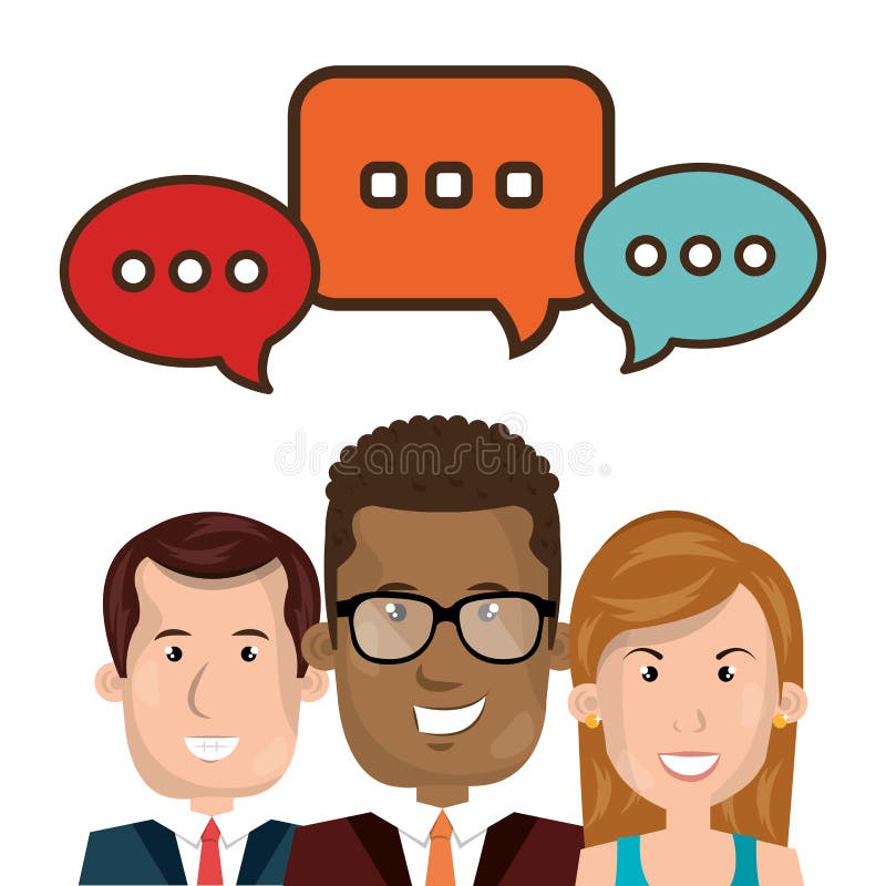 People talking design stock illustration. Illustration of communication ...