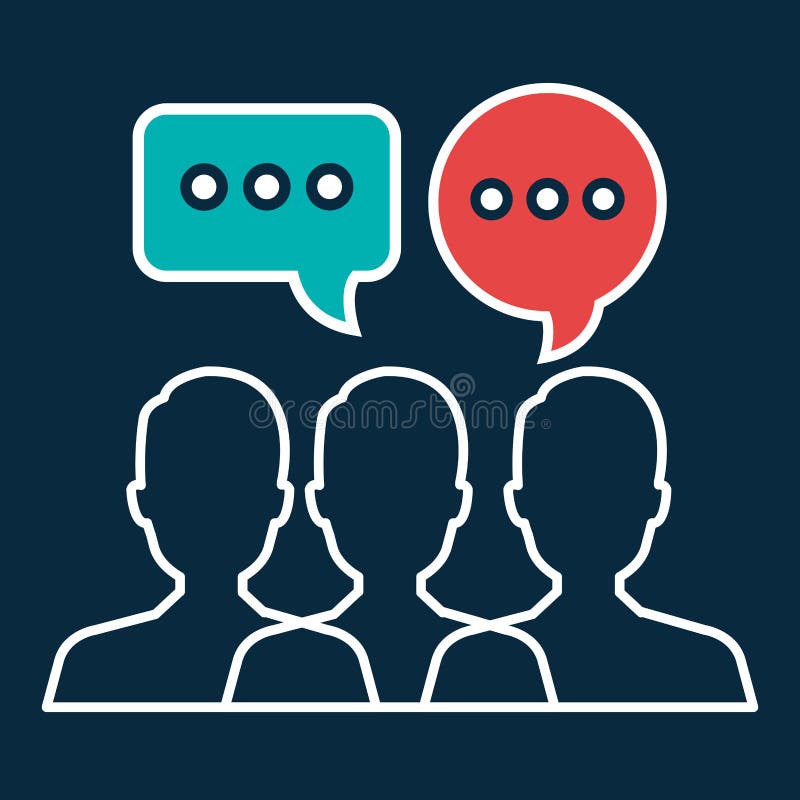 People talking design stock illustration. Illustration of network ...