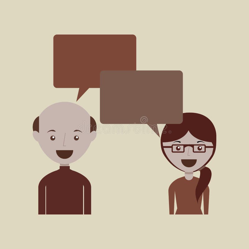 People talking design stock illustration. Illustration of pictogram ...