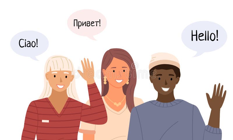 People are Talking Hello in Chat Bubble Different Languages ...