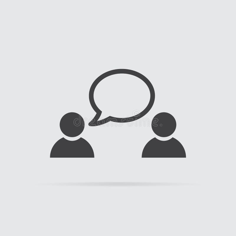 People Talking Icon in Flat Style Isolated on Grey Background Stock ...