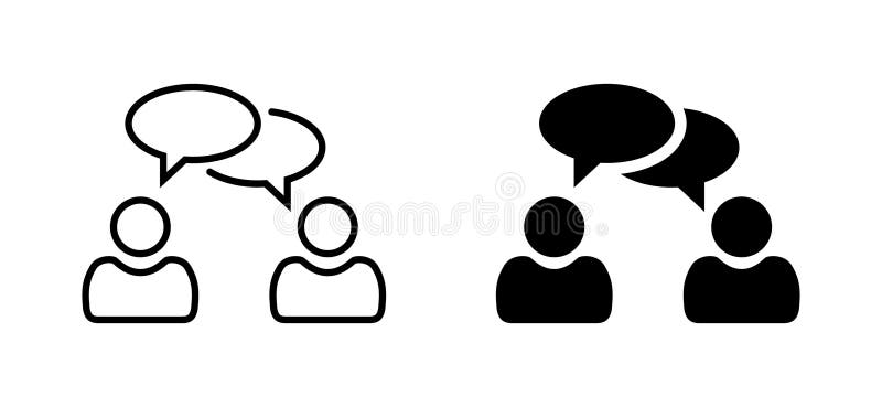 Talk People Icon Vector in Clipart Concept. Conversation, Discussion ...