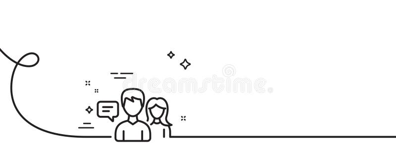 People Talking Line Icon. Conversation Sign. Continuous Line with Curl ...