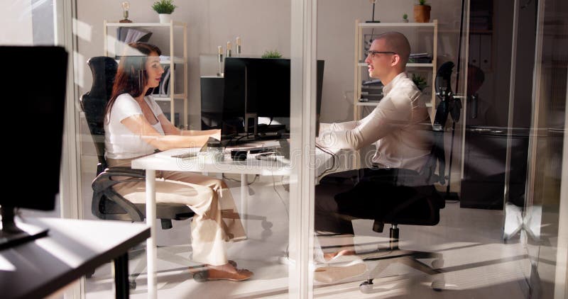 People Talking in Recruiting Interview Meeting Stock Photo - Image of ...