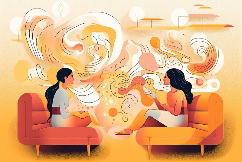 People Talking on a Sofa in the Style of Psychological Seccion, Created with Generative AI ...