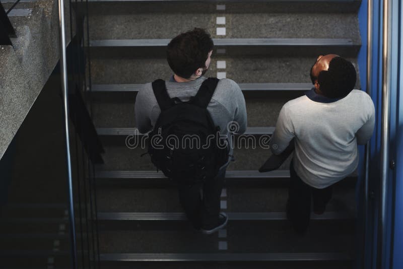 People Talking at Stairway during Break Time Stock Image - Image of ...