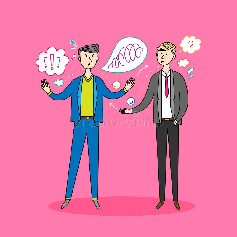 People Talking and Thinking. Doodle Elements Stock Vector ...