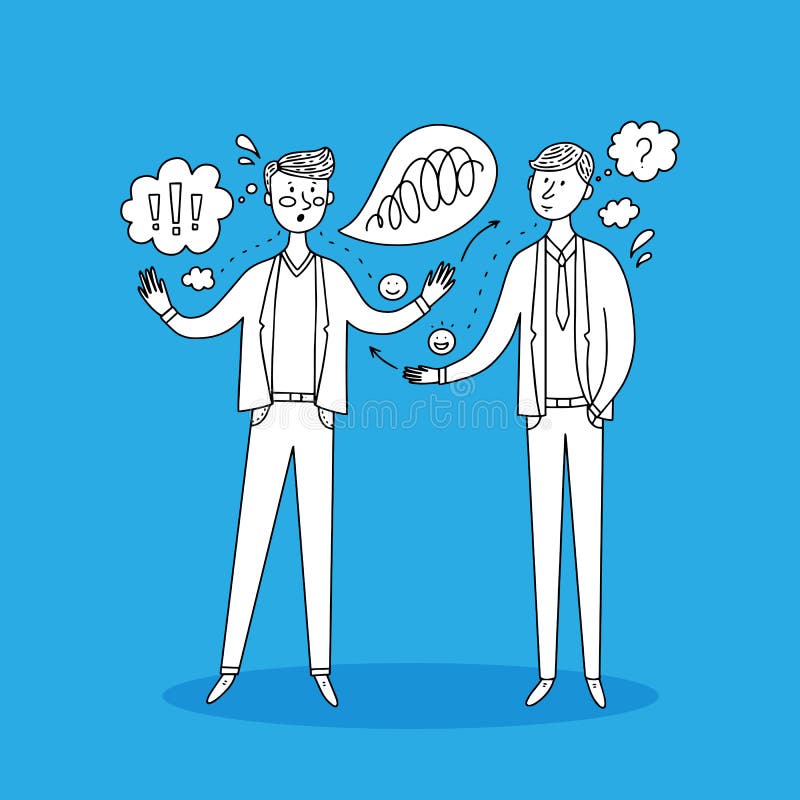 People Talking and Thinking. Doodle Elements Stock Vector ...