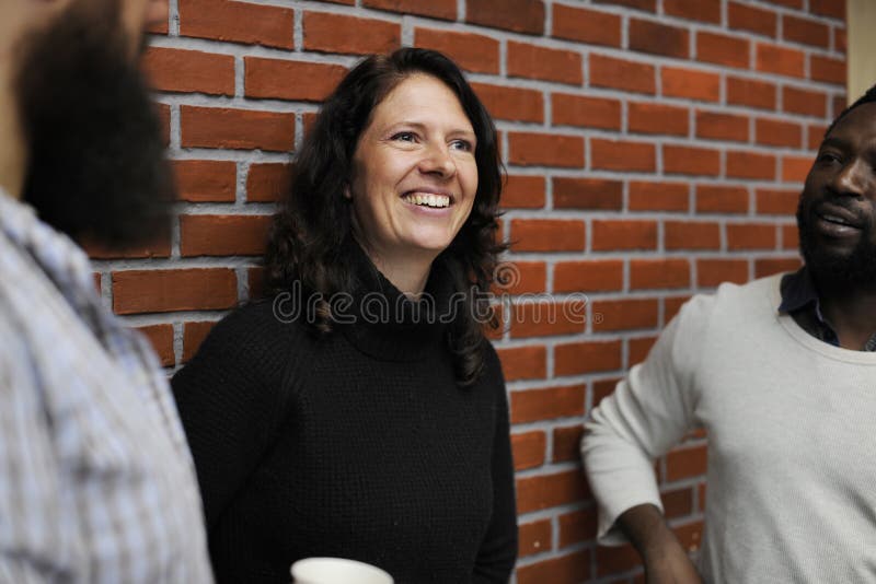 People Talking Together Relax on Hallway during Break Time Stock Image ...