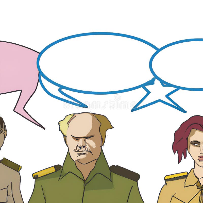 People Talking about War with Empty Text Comic Strip Cartoon Style ...