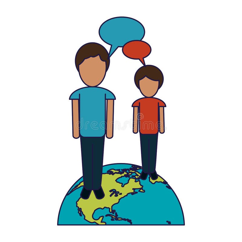 People talking on world stock vector. Illustration of model - 141252838