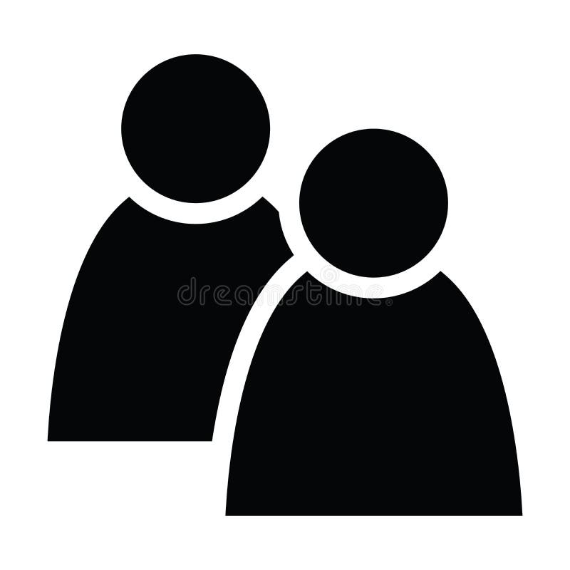 2 People Tandem Icon. Group of Persons. Simplified Human Pictogram ...