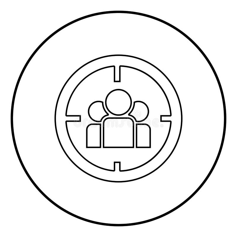People in Target or Target Audience Icon Black Color in Circle Round ...
