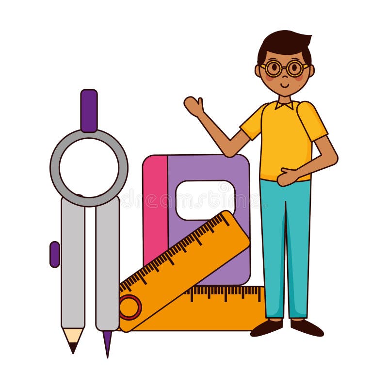 Student Compass Ruler Book Teachers Stock Illustrations – 8 Student ...