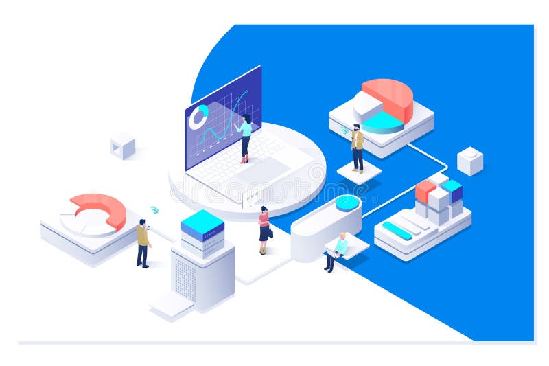 People in the Team Analyze Diorams and Graphics. Data Visualization ...